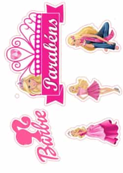 Barbie Mattel Cake Topper - Charming Digital Invitation | Convitede