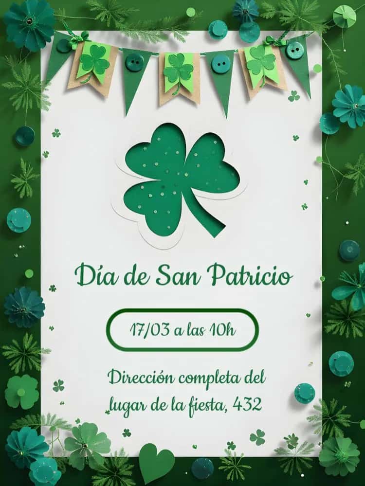 Invitación Digital Día De San Patricio Tradición | Fechas ...