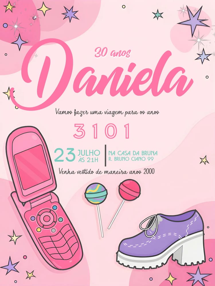 Anos 2000 Vintage 30 - Convite Digital para 15 Anos | Convitede